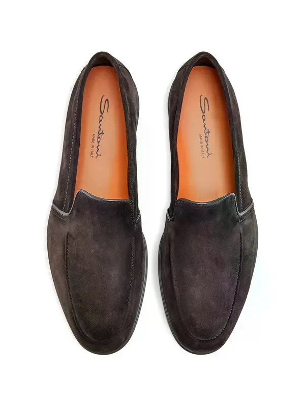 Santoni Topstitched Loafers - Brown