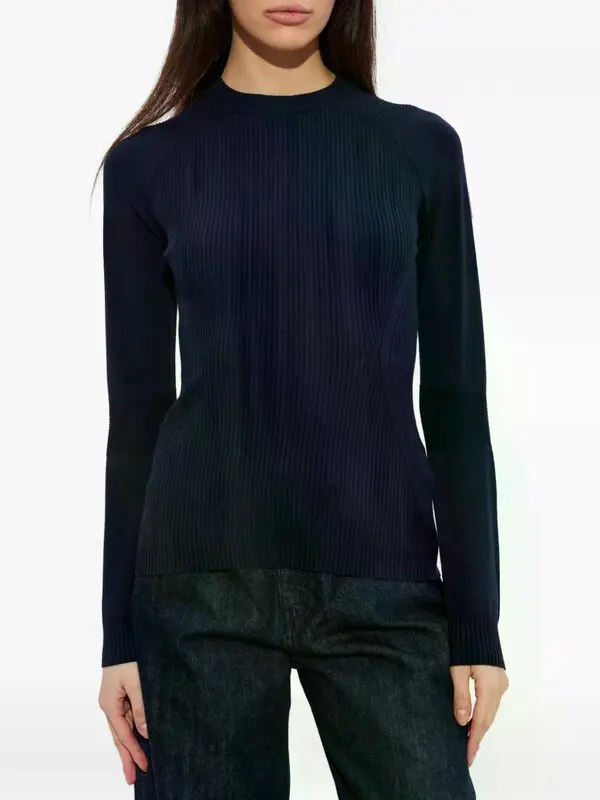 Moncler Logo Ribbed Top - Blue