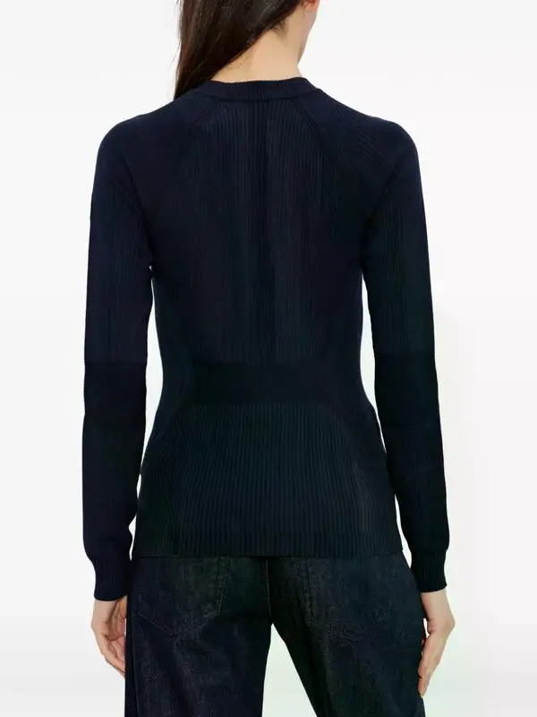 Moncler Logo Ribbed Top - Blue