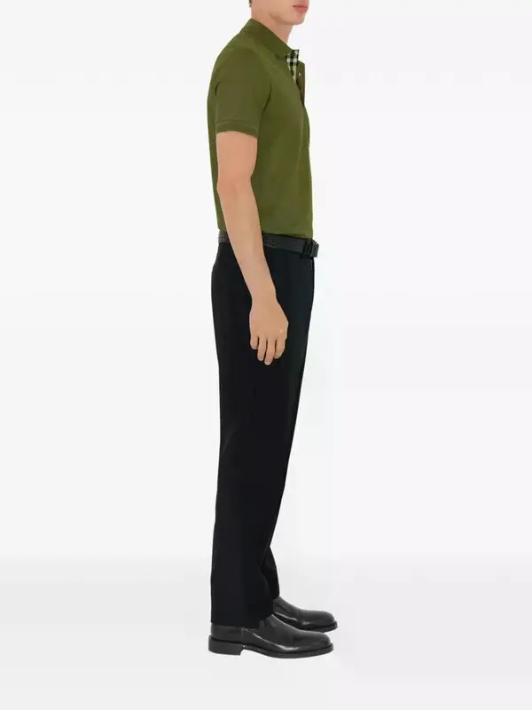 Burberry Cotton Polo Shirt With Embroidered Knight Motif - Green