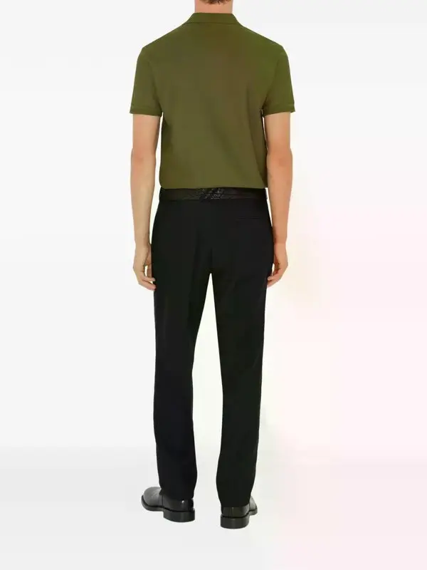 Burberry Cotton Polo Shirt With Embroidered Knight Motif - Green