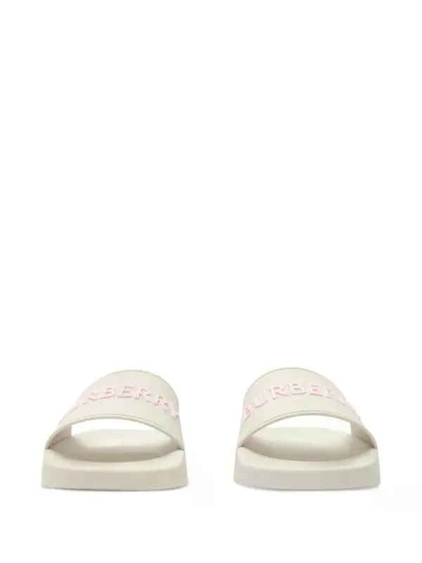 Burberry Slides With Logo - Neutrals