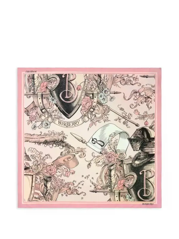 Burberry Etched Knight Silk Scarf