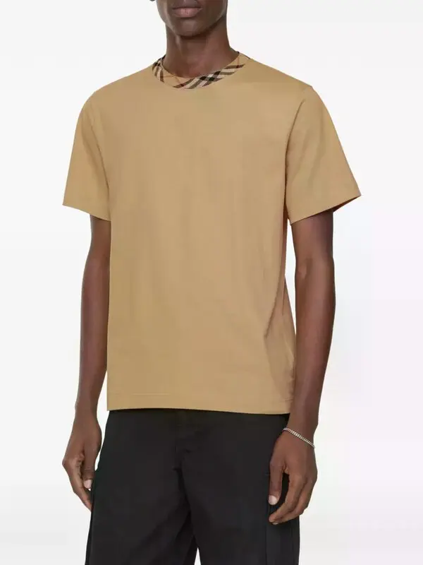 Burberry Check Trim Cotton T-shirt