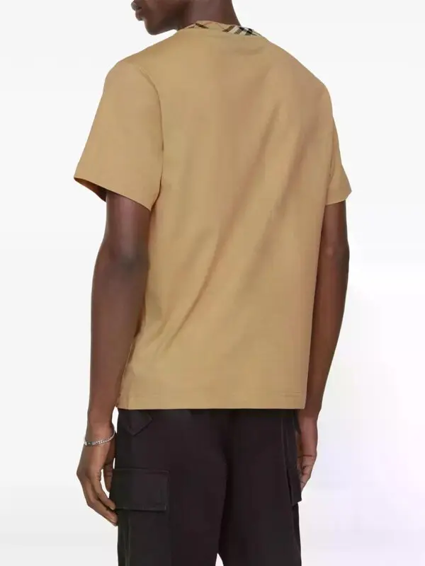 Burberry Check Trim Cotton T-shirt