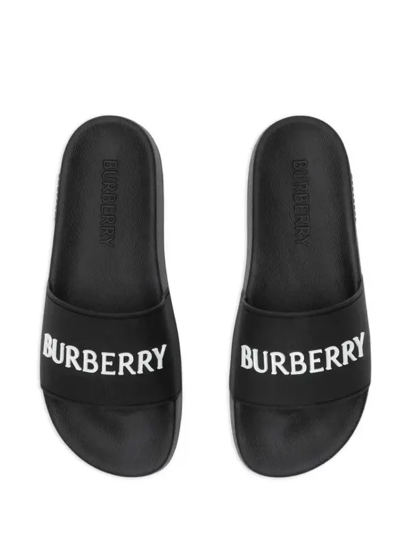 Burberry Logo Slides - Black