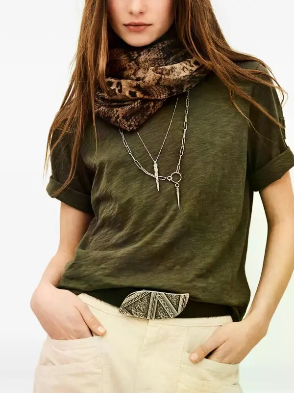 Ba&sh Vina Emblem-detail Crew-neck T-shirt