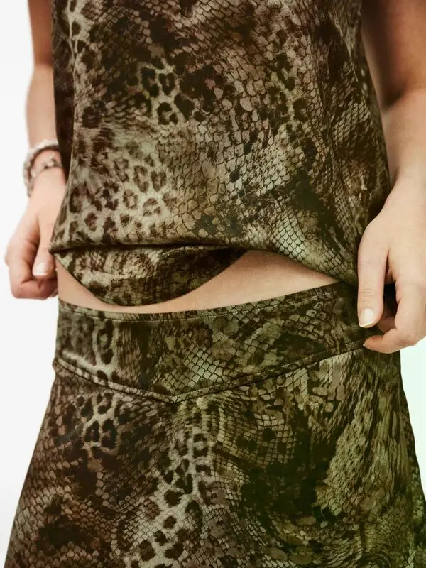 Ba&sh Ciria Animal Print Midi Skirt