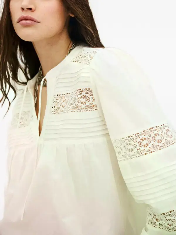 Ba&sh Nami Embroidered Long-sleeve Blouse
