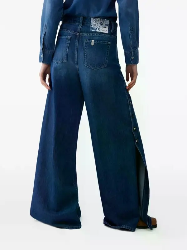 Liu Jo Button Detailed Wide Leg Jeans