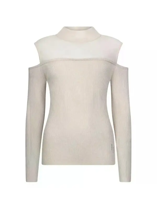 Liu Jo Cold-shoulder Ribbed Knit Sweater