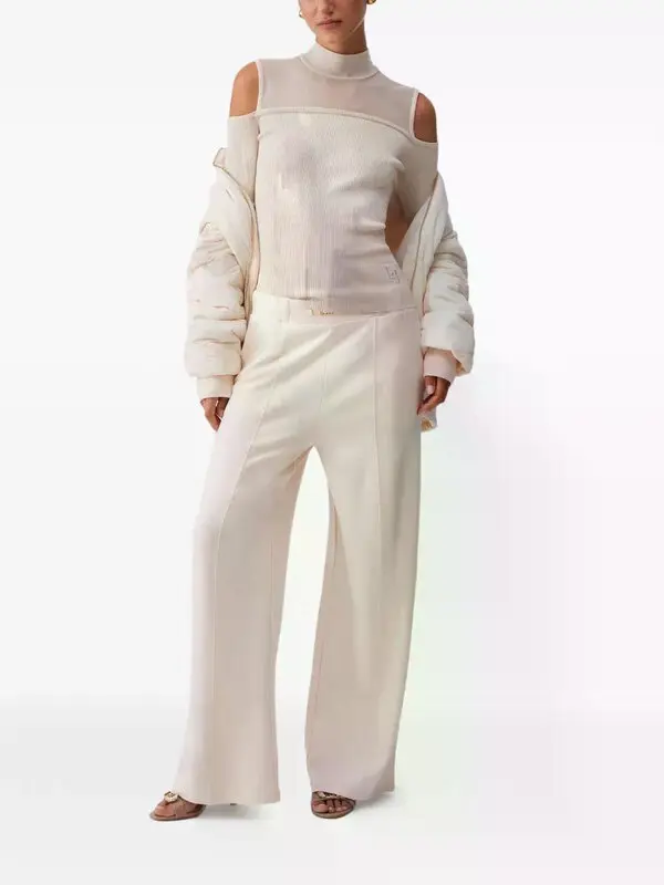 Liu Jo Cold-shoulder Ribbed Knit Sweater