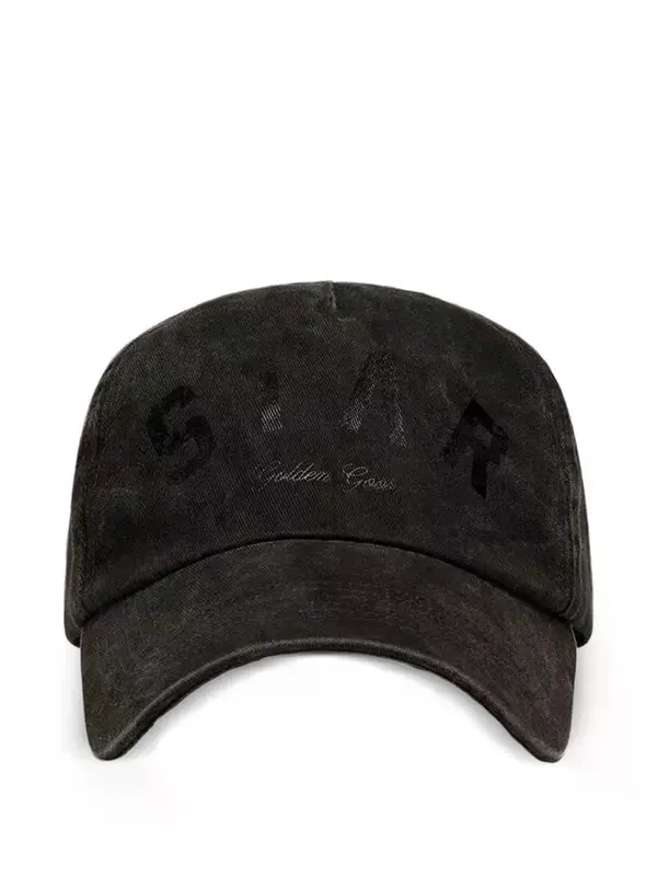 GOLDEN GOOSE Washed Cotton Baseball Cap With Star Logo - Black