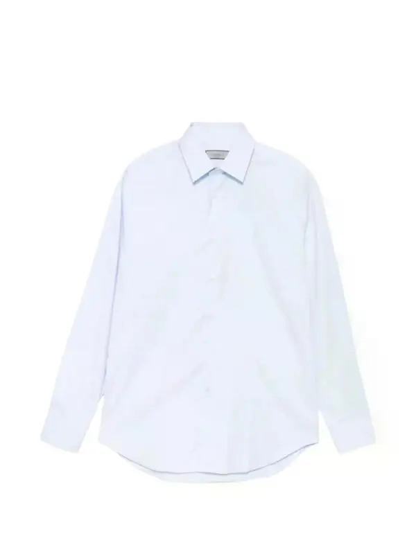 Canali Classic-collar Oxford Shirt - Blue