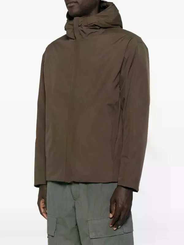 Herno Zip-up Hooded Jacket - Brown
