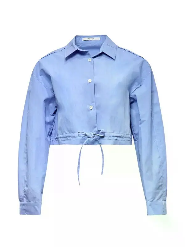 RE CODE Drawstring Crop Shirt