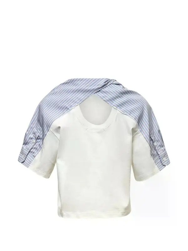 RE CODE Twisted Striped-back T-shirt