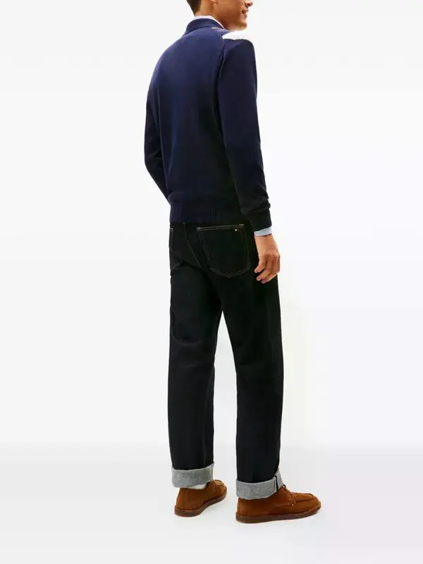 Tommy Hilfiger Argyle Pattern Long Sleeve Polo Shirt