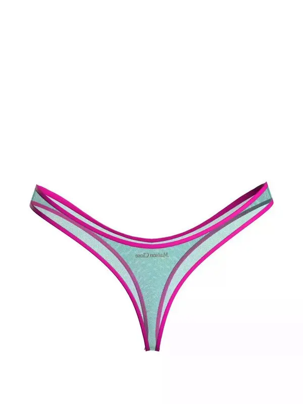 MAISON CLOSE Panorama High-cut Thong - Blue