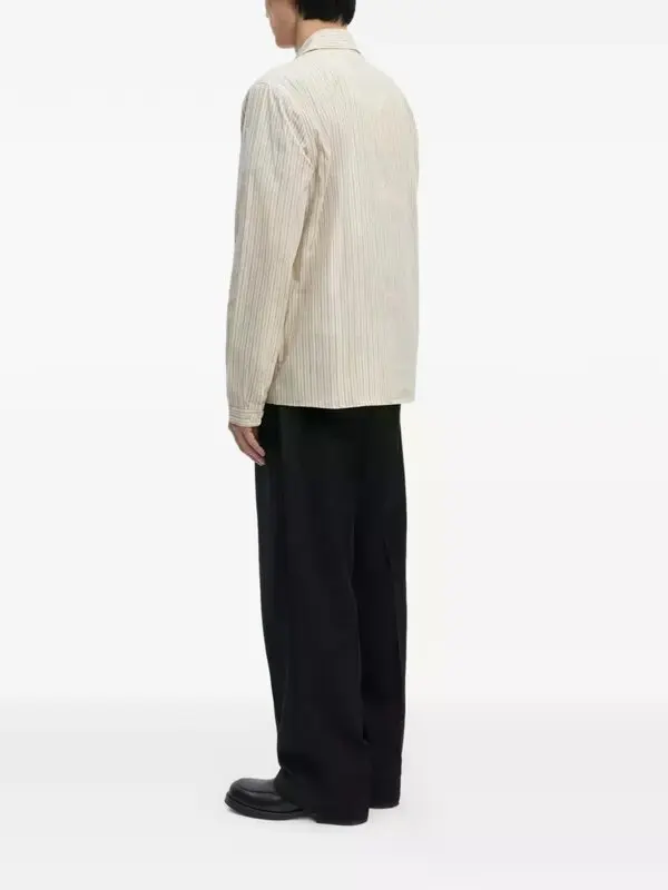 ANOTHER ASPECT Striped Zip-up Shirt