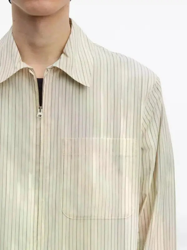 ANOTHER ASPECT Striped Zip-up Shirt