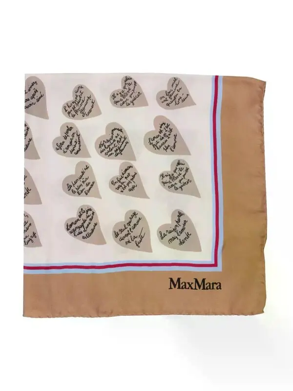 Max Mara Heart-motif Scarf - Neutrals