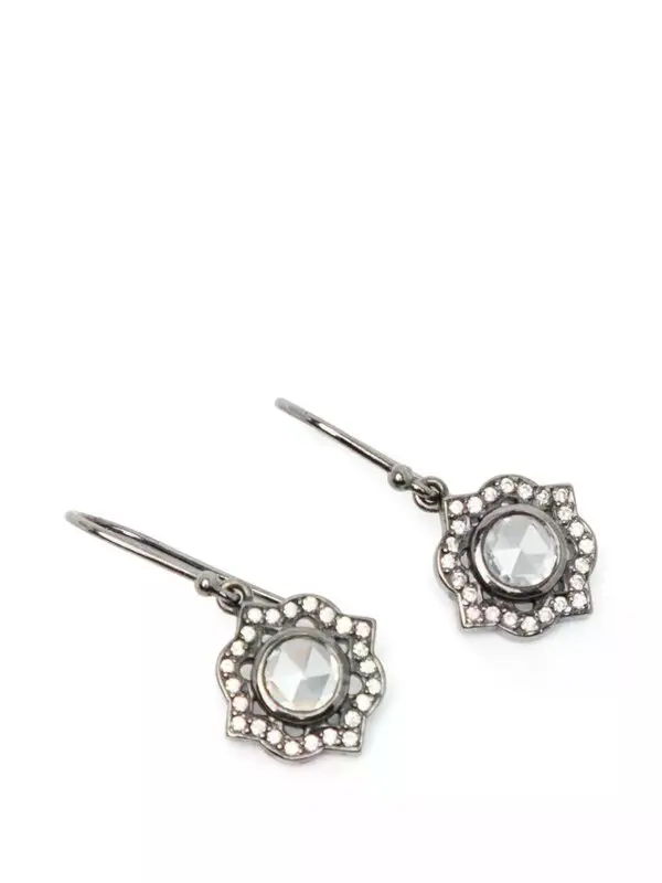 REWIND VINTAGE AFFAIRS 18kt Black Gold Nova Diamond Drop Earrings