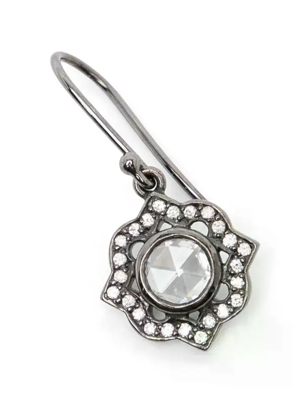 REWIND VINTAGE AFFAIRS 18kt Black Gold Nova Diamond Drop Earrings