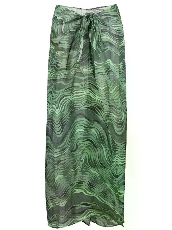 Cult Gaia Nila Cover-up Skirt - Green