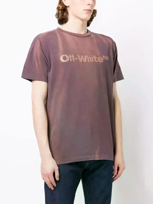 Off-White Logo Print Bleached T-shirt