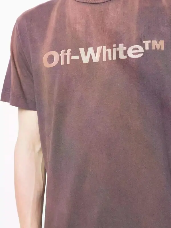 Off-White Logo Print Bleached T-shirt