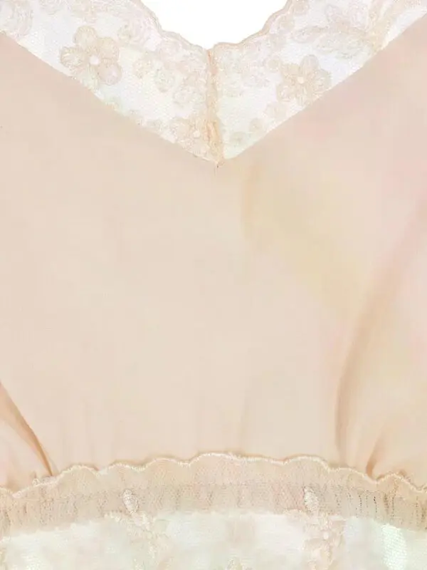 Simone Rocha Lace-trimmed V-neck Top