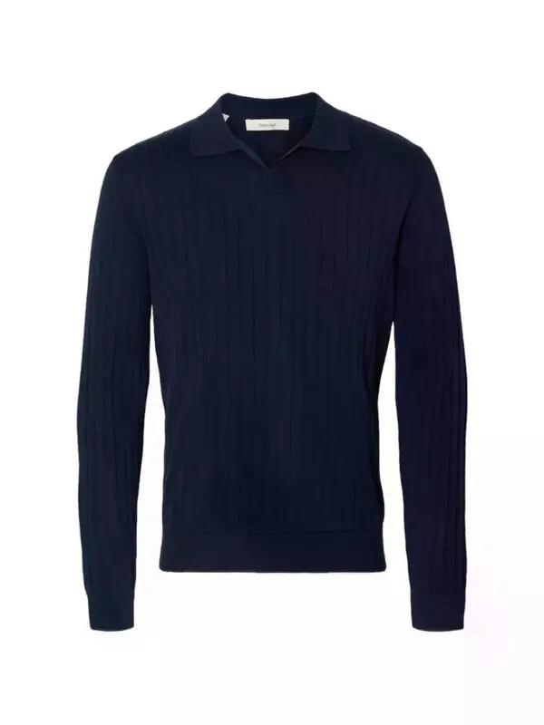 SELECTED Ribbed Polo-collar Sweater