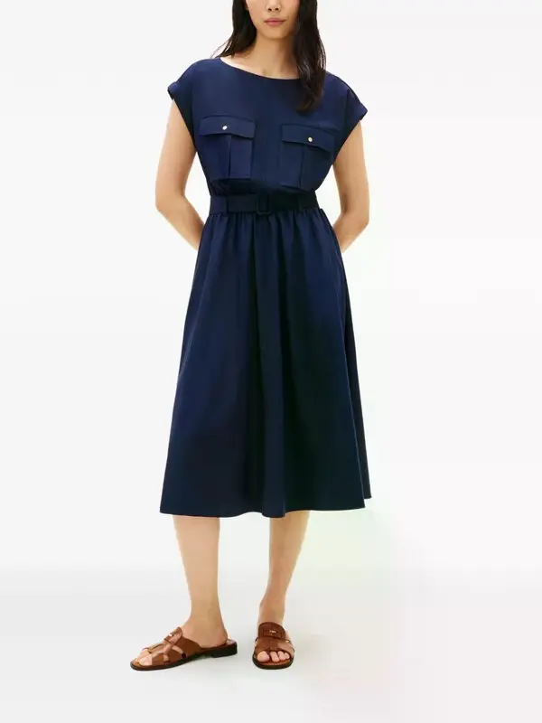 Tommy Hilfiger Patch-pocket Belted Midi Dress