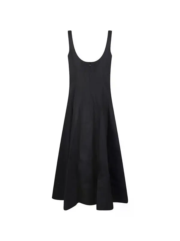 Staud Square-neck Sleeveless Midi Dress - Black