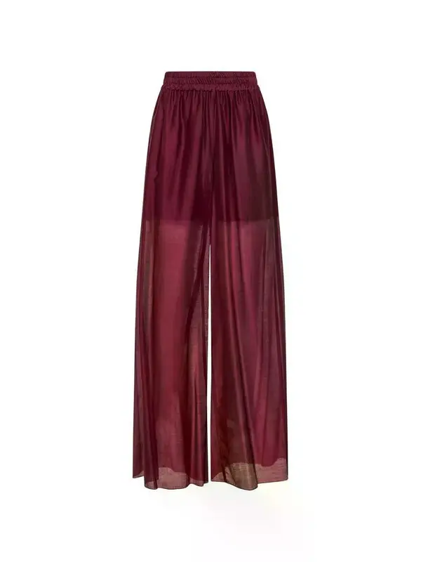 BLANCA VITA Burgundy Wide Leg Trousers - Red