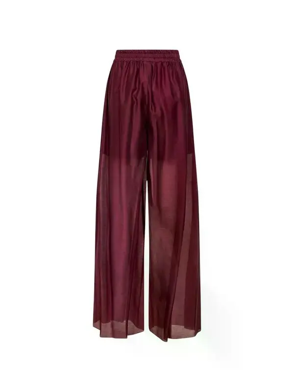 BLANCA VITA Burgundy Wide Leg Trousers - Red