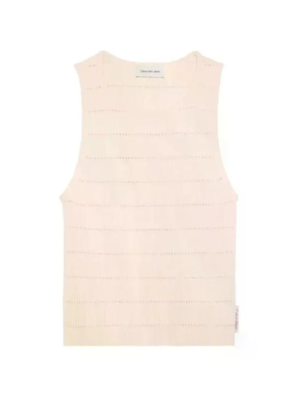 Calvin Klein Knit Sleeveless Vest - Neutrals