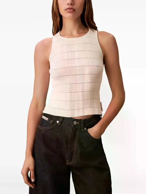 Calvin Klein Knit Sleeveless Vest - Neutrals