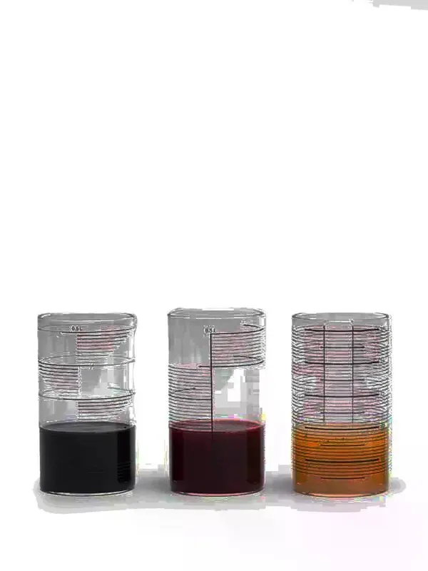 TRE PRODUCT Grid-pattern Cylindrical Glass 4-pack