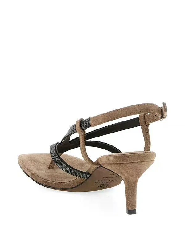 Brunello Cucinelli Embellished Square-toe Sandals