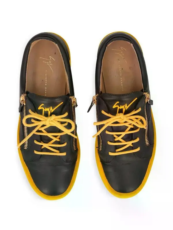 GIUSEPPE ZANOTTI Leather Zip Sneakers