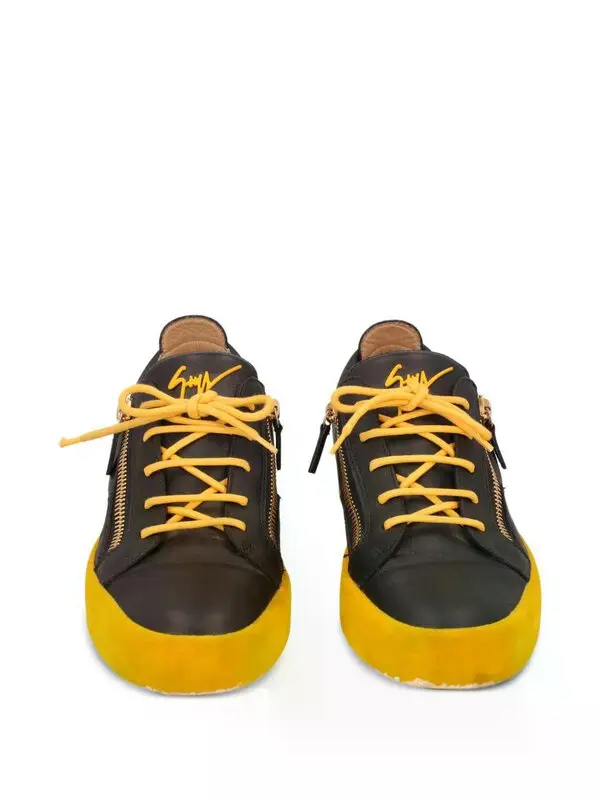 GIUSEPPE ZANOTTI Leather Zip Sneakers