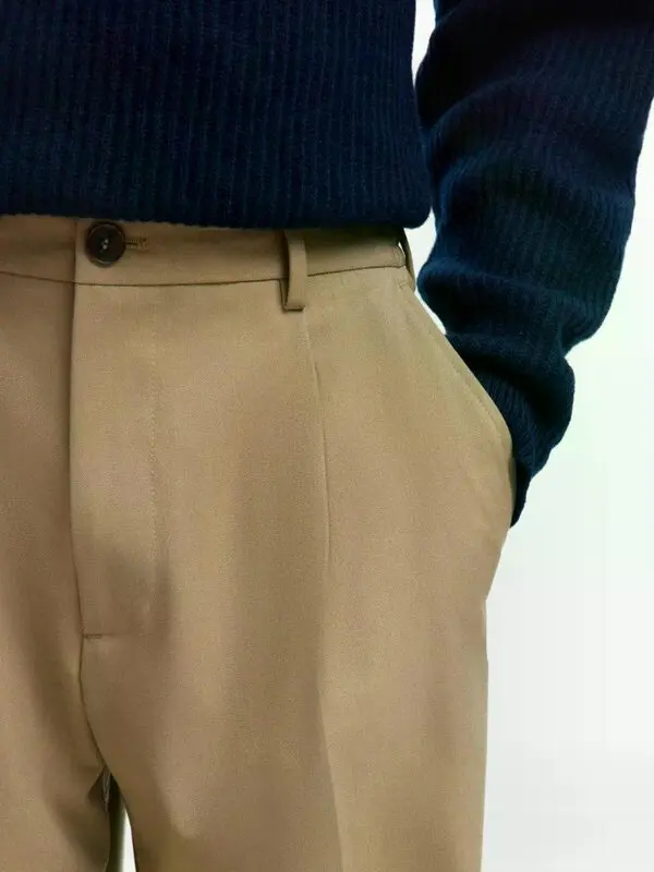 SELECTED 220 Pleated Trousers - Neutrals