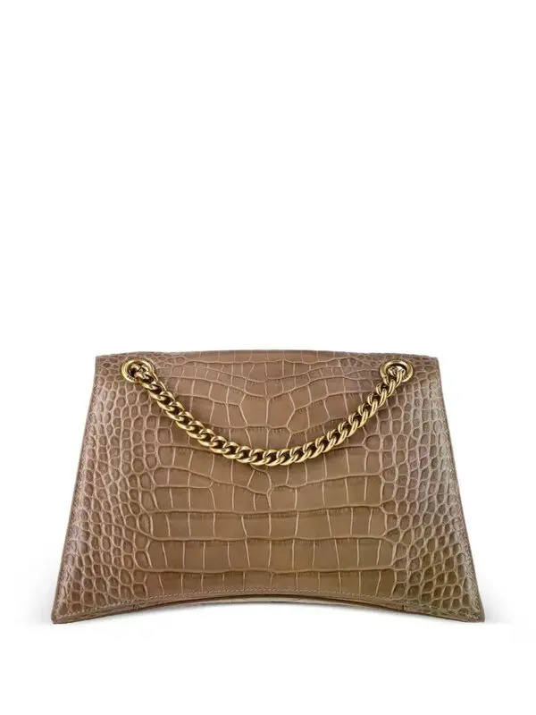 Balenciaga Medium Crush Croc-embossed Shoulder Bag