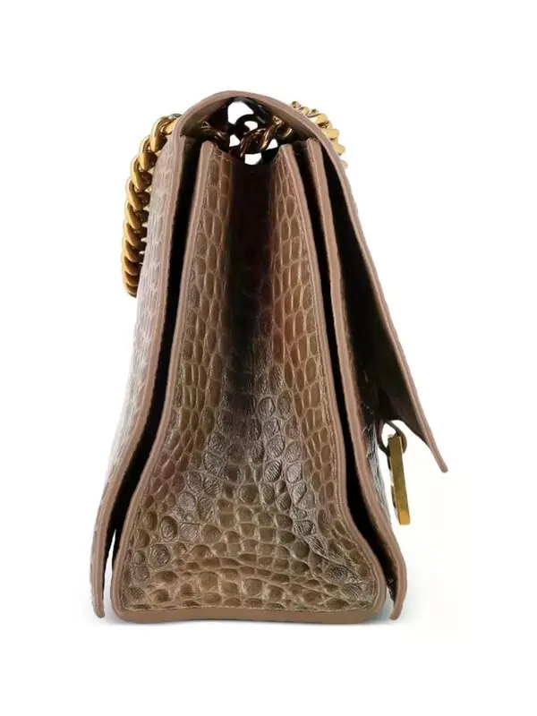 Balenciaga Medium Crush Croc-embossed Shoulder Bag