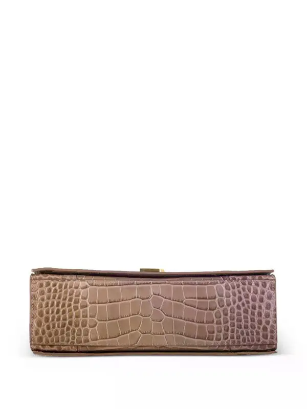 Balenciaga Medium Crush Croc-embossed Shoulder Bag