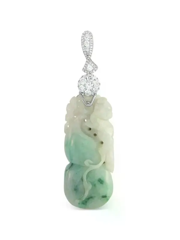 LB EXCLUSIVE Diamond And Jade Pendant - Silver