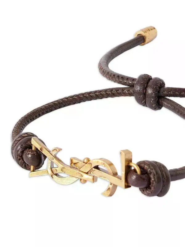 Saint Laurent Cassandre Leather Bracelet