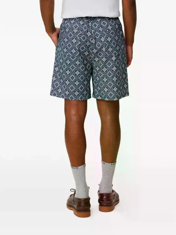 LES DEUX Harry Arabesque Drawstring Shorts - Blue